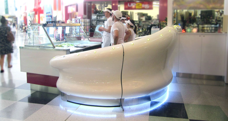 Just Wrapt cutting edge kiosk design